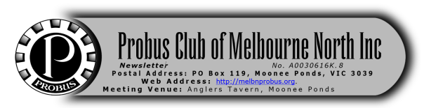 Newsletters | Melbourne North Probus Club